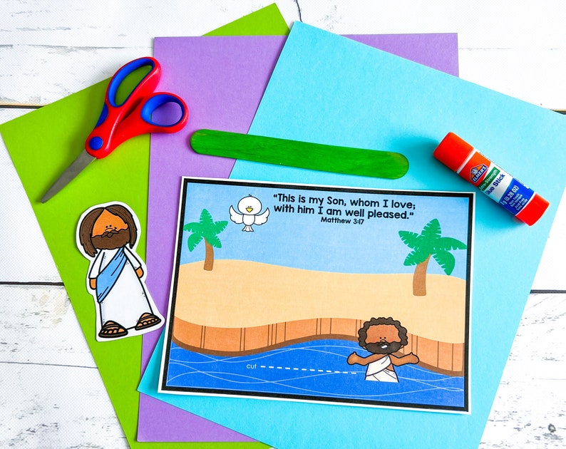 Jesus is Baptised, Printable Bible Craft and Lesson for Preschool and ...