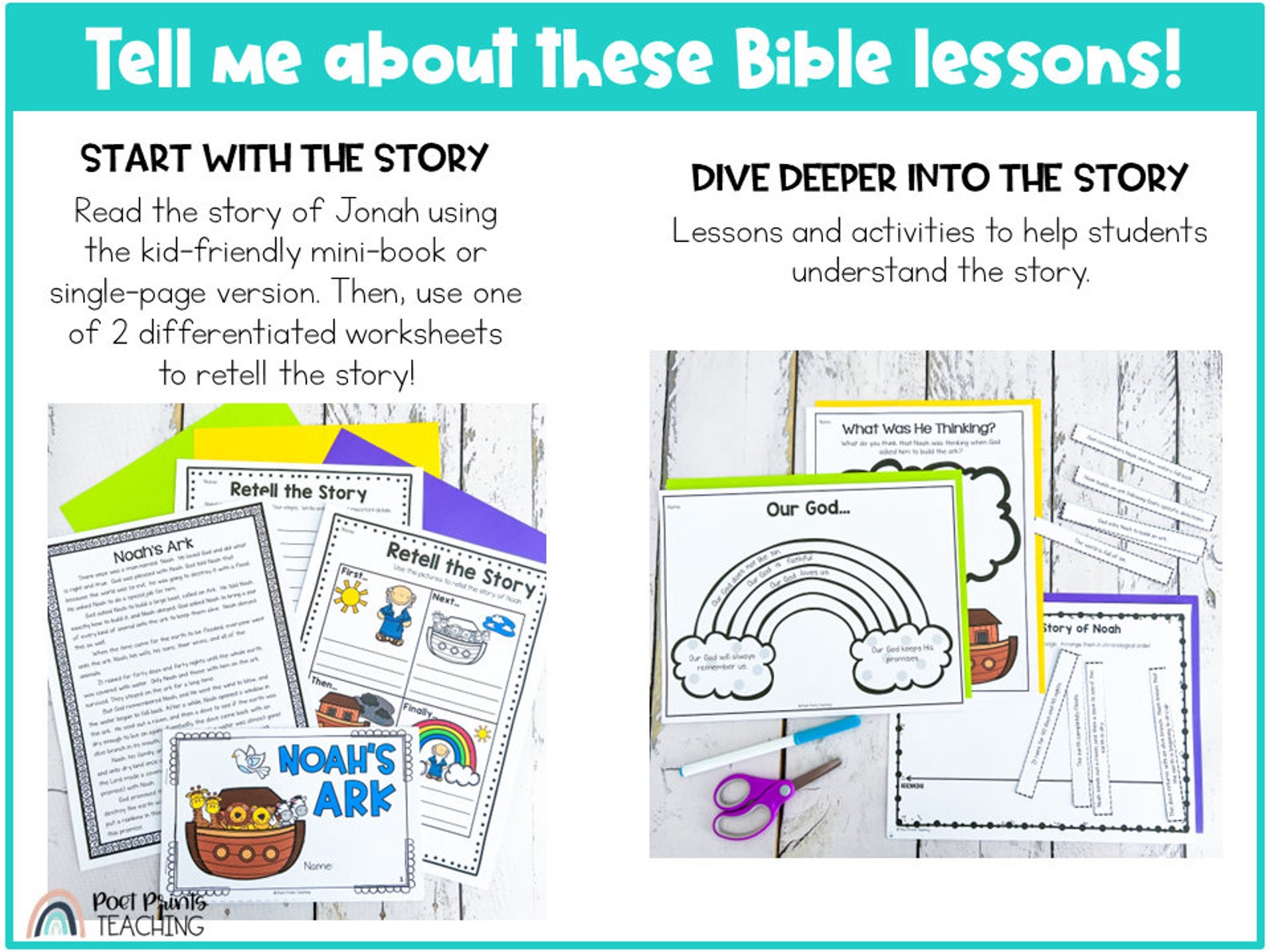 Noah's Ark Bible Lessons and Craft, Printable Sunday School Activity ...