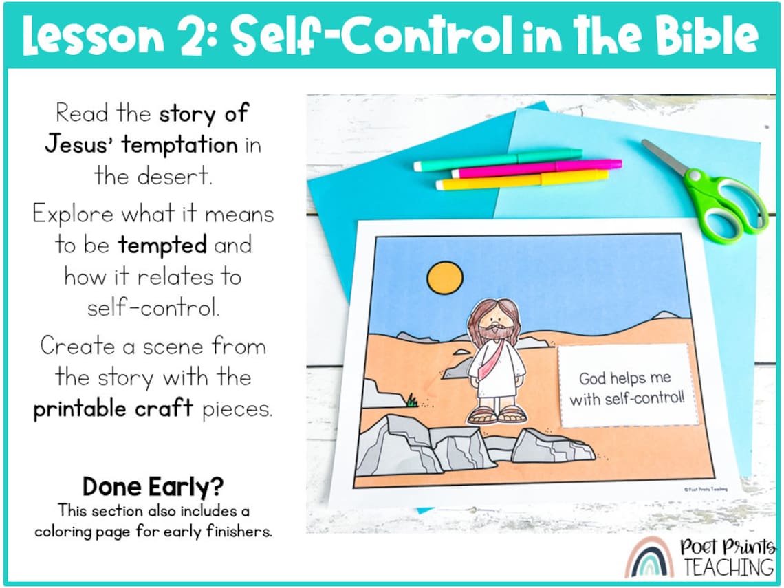 Self-control Bible Lessons for Preschool and Kindergarten, Calm Down ...
