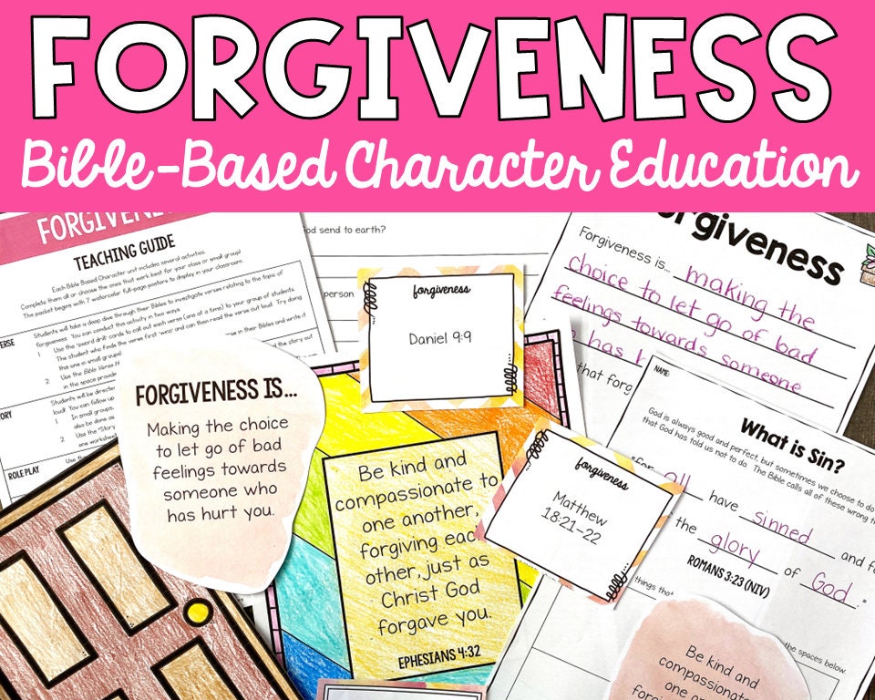 Forgiveness Bible Lessons for Kids, Printable Character Education ...