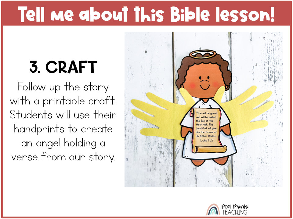 An Angel Visits Mary, Christmas Bible Lesson for Preschool, Printable ...