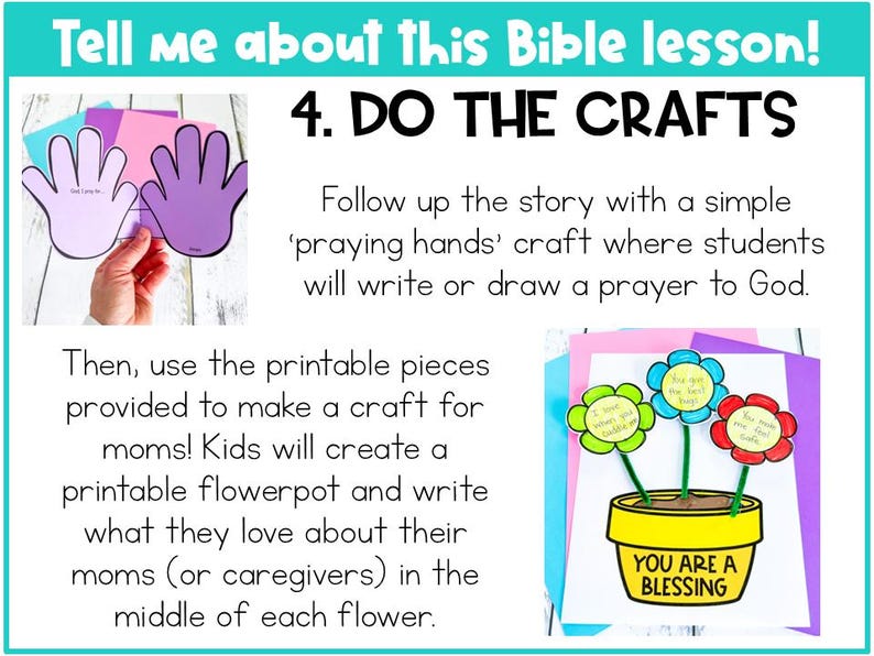 Mother's Day Bible Lesson: Hannah's Prayer Craft (printable) - Etsy Canada