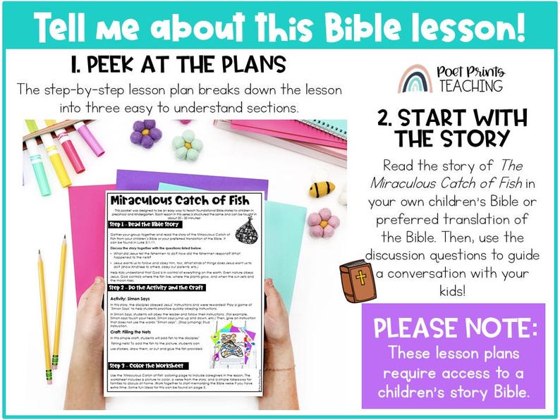 Miracles of Jesus for Preschool, A Miracle Catch of Fish, Printable ...
