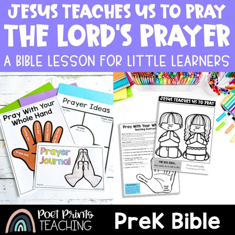 The Lord's Prayer, Jesus Teaches Us to Pray, Printable Bible Craft and ...