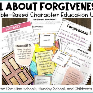 Forgiveness Bible Lessons for Kids, Printable Character Education ...