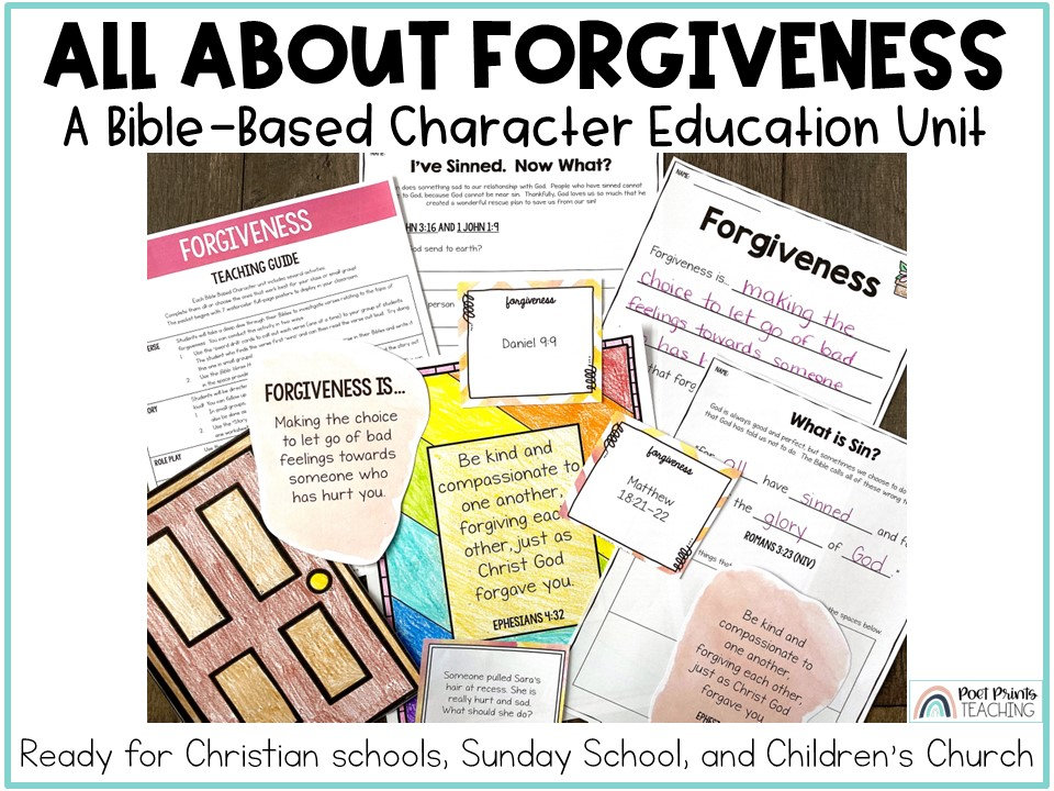 Forgiveness Bible Lessons for Kids, Printable Character Education ...