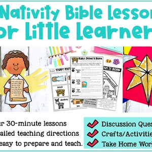 Christmas Bible Lessons for Preschool, Printable Nativity Crafts and ...