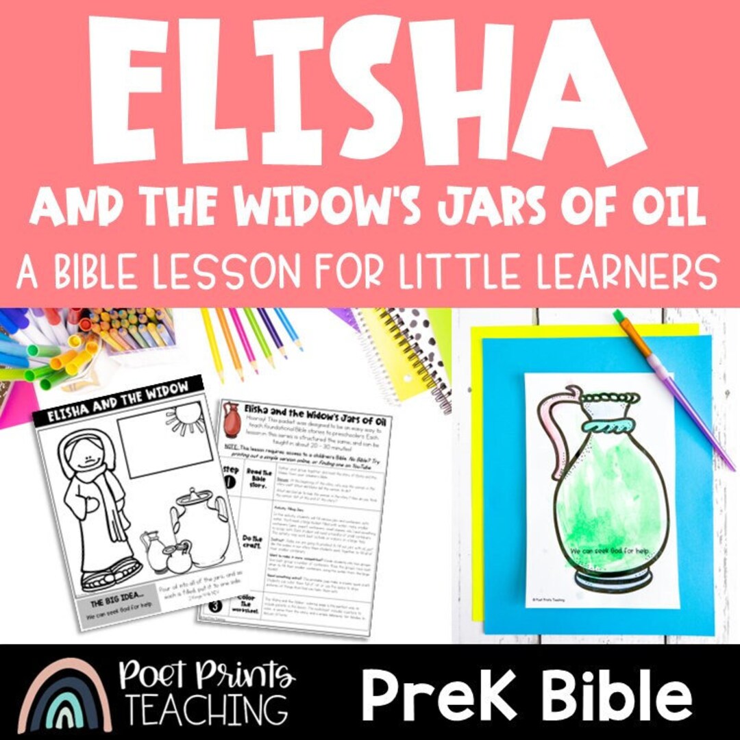 Elisha and the Widow Preschool Bible Lesson, Printable Activities for ...