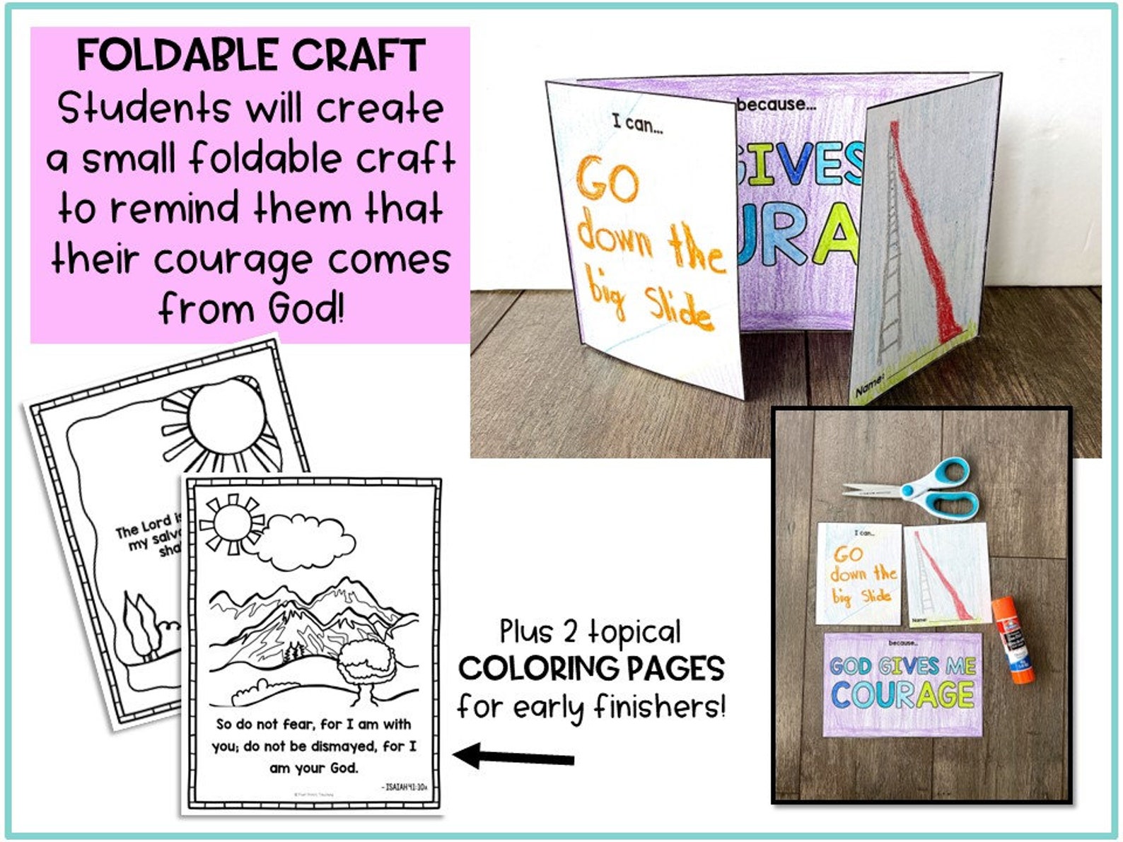 Courage Bible Lessons for Kids, Printable Character Education Sunday ...