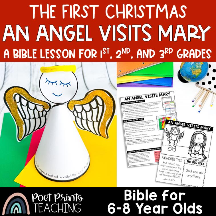 An Angel Visits Mary Christmas Bible Lesson for Kids, Printable Craft ...