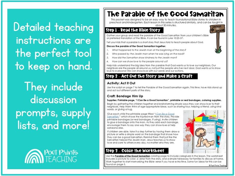 Parables of Jesus (set 2), 5 Preschool Bible Lessons for Sunday School ...