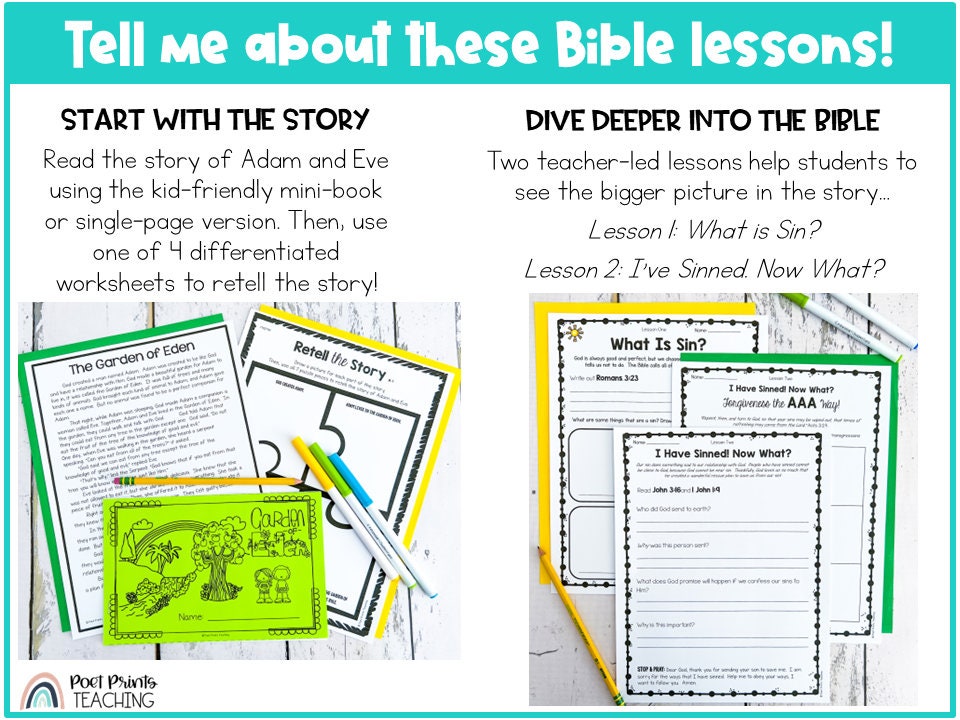 Garden of Eden Adam and Eve Craft Bible Lessons and Craft, Printable ...
