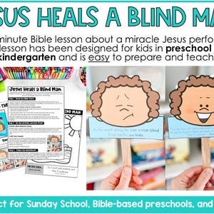 Jesus Heals a Blind Man Printable Bible Craft and Lesson About Miracles ...