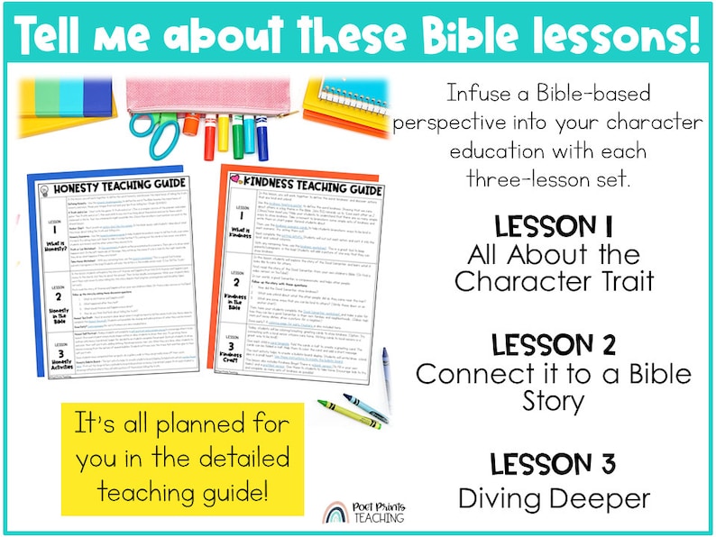 Character Education Bible Lessons for Preschool and Kindergarten, SEL ...