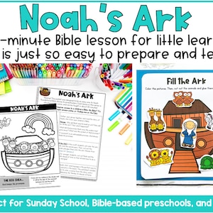 Noah's Ark Preschool Bible Lesson, Printable Craft for Prek Sunday ...