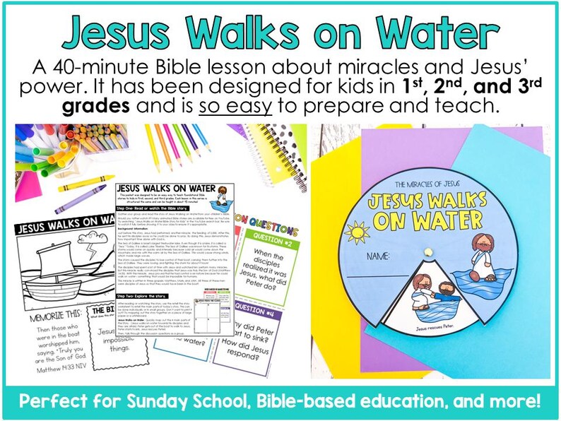 Jesus Walks on Water, Miracles in the New Testament, Printable Bible ...