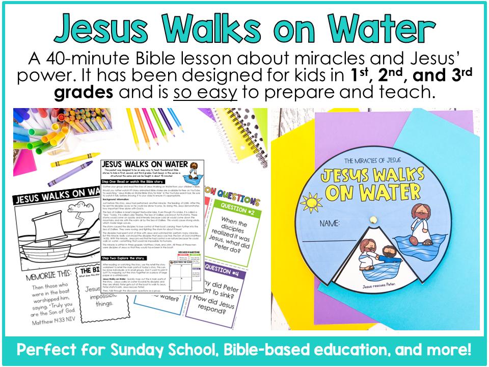 Jesus Walks on Water, Miracles in the New Testament, Printable Bible ...