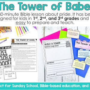 The Tower of Babel Printable Bible Lesson for Bigger Kids in 1st, 2nd ...
