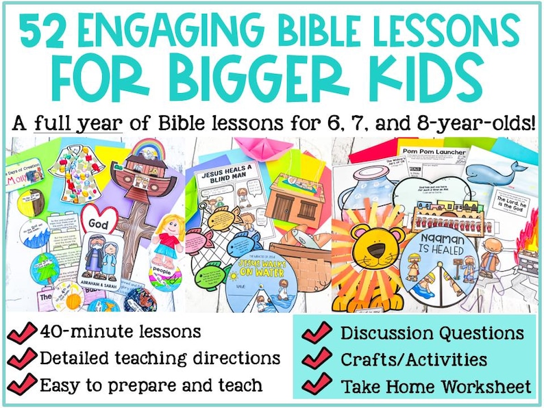 Bible Lessons for Kids (printable PDF) Crafts and Activities for Sunday ...