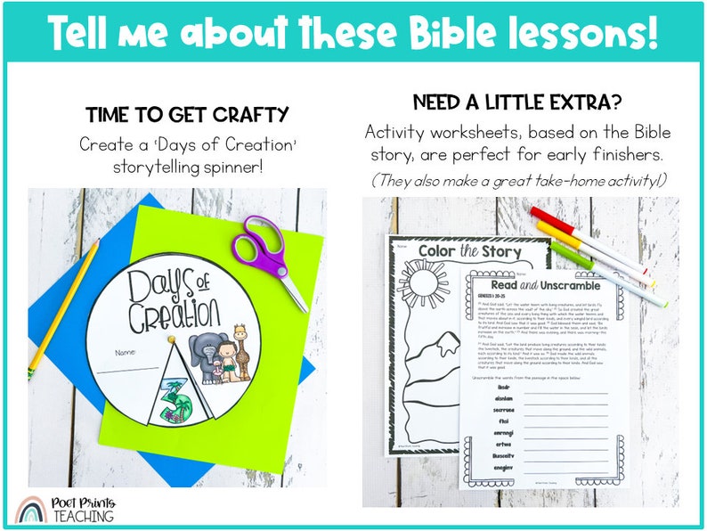 Days of Creation Craft Bible Lessons and Craft, Printable Sunday School ...