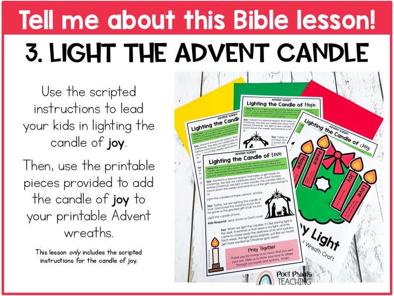 Joy: an Advent Bible Lesson for Kids, Printable Christmas Craft (PDF ...
