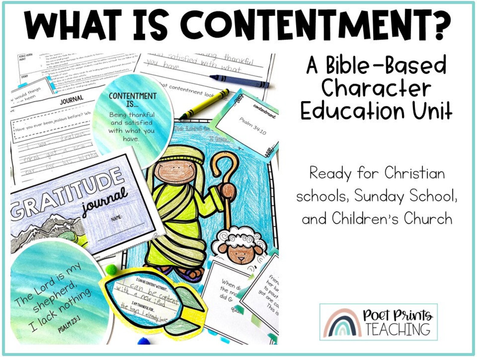 Contentment Bible Lessons for Kids, Printable Character Education ...