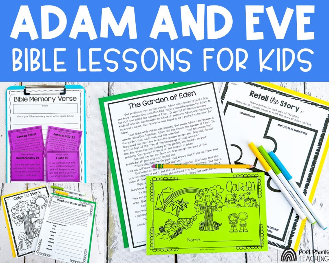 Garden of Eden Adam and Eve Craft Bible Lessons and Craft, Printable ...