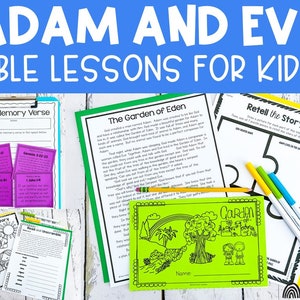 Garden of Eden Adam and Eve Craft Bible Lessons and Craft, Printable ...