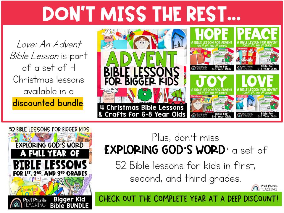 Love: an Advent Bible Lesson for Kids, Printable Christmas Craft (PDF ...