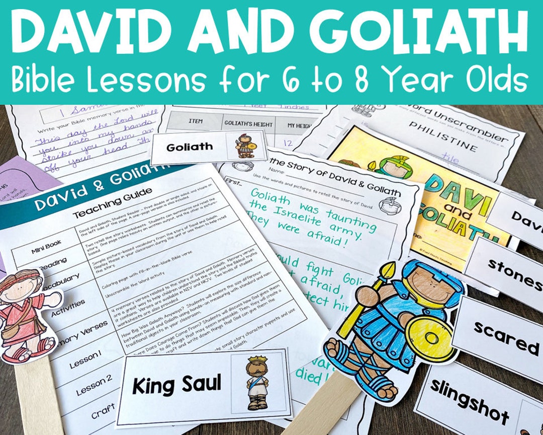 David and Goliath Printable Bible Lesson for Kids, Sunday School ...