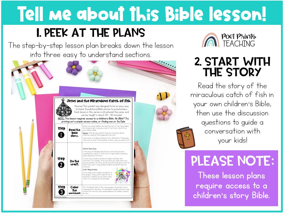 Miracles of Jesus for Preschool, A Miracle Catch of Fish, Printable ...