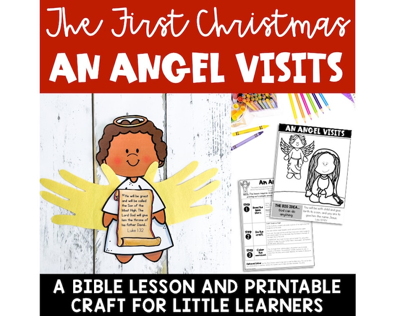 An Angel Visits Mary, Christmas Bible Lesson for Preschool, Printable ...