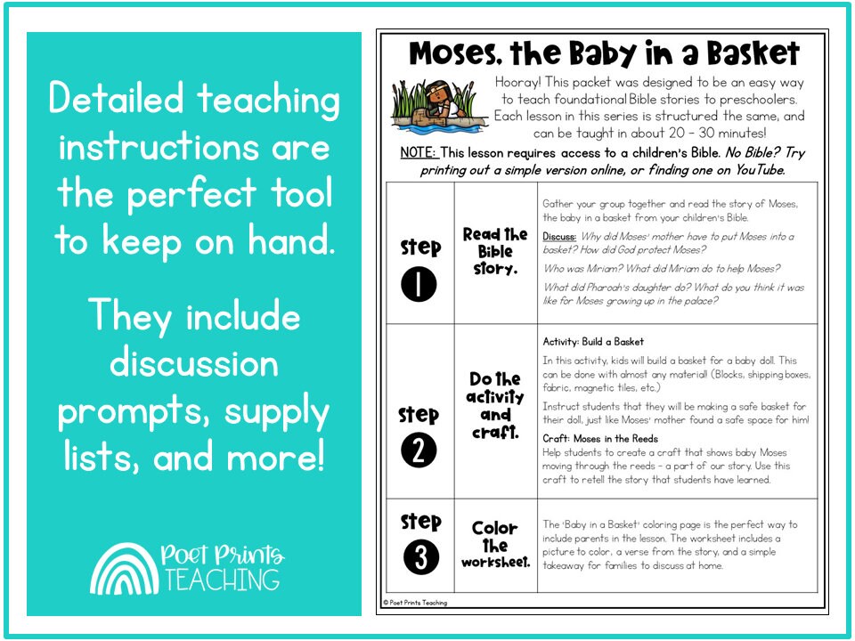 Moses Bible Lessons for Preschool and Kindergarten, Egypt, Red Sea, Ten ...