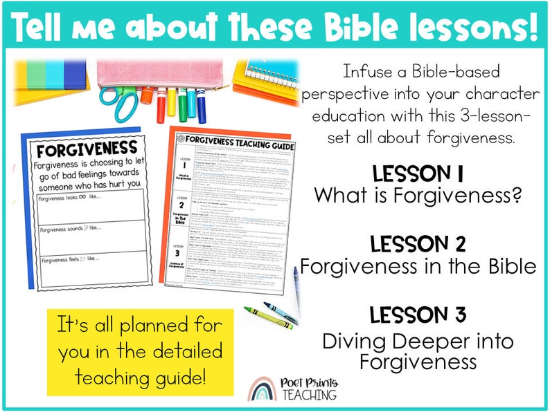 Forgiveness Bible Lessons for Preschool and Kindergarten | Character ...