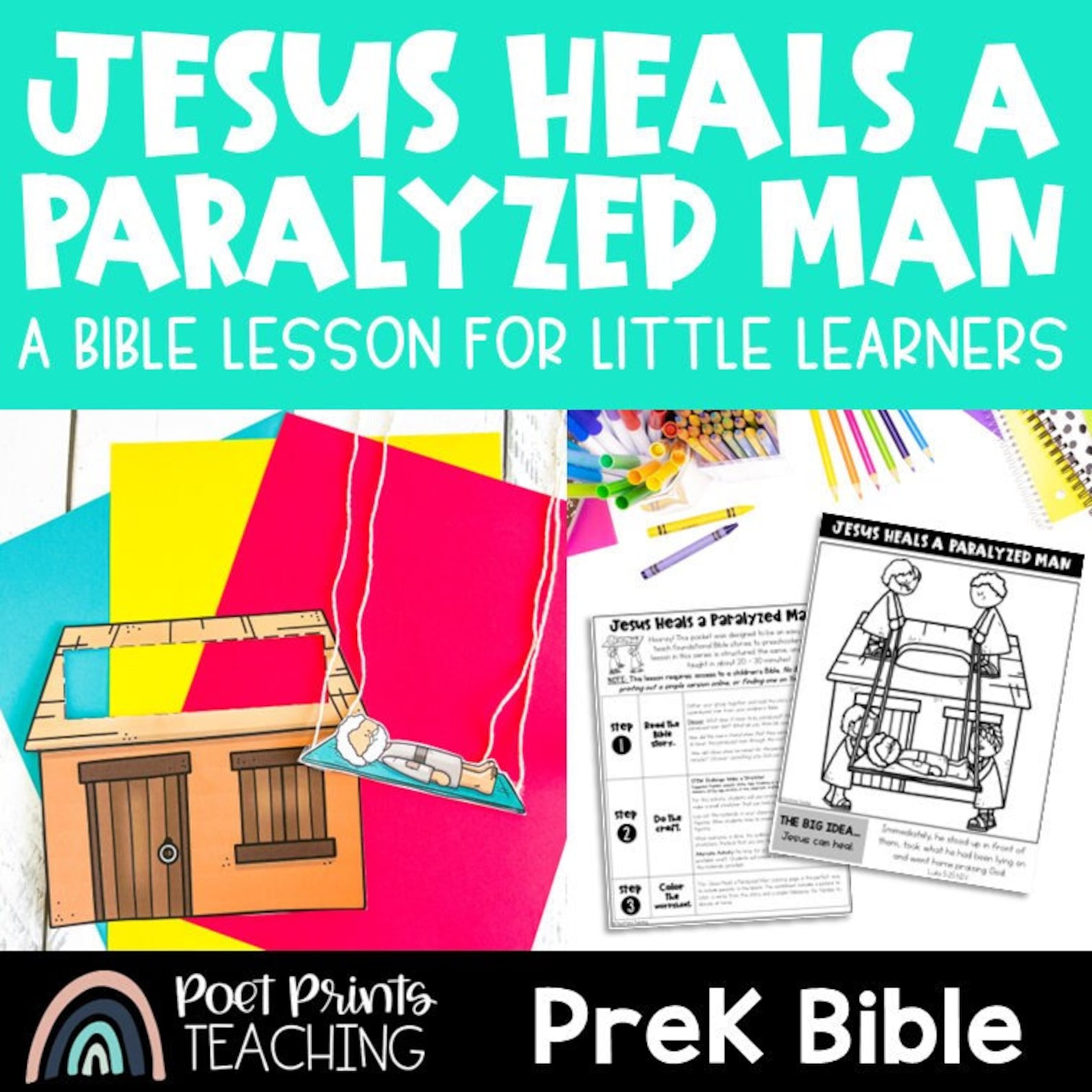 Jesus Heals a Paralyzed Man, Printable Bible Craft and Lesson About ...
