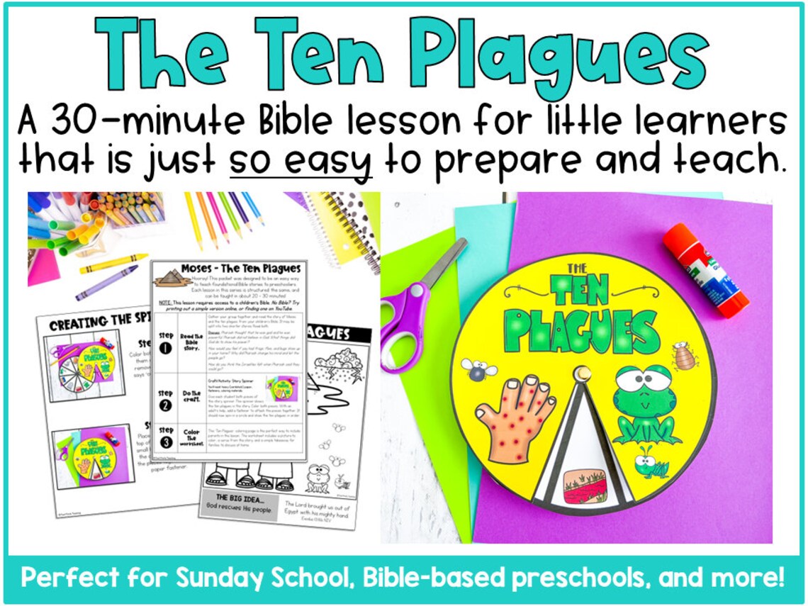 The Ten Plagues Preschool Bible Lesson, Printable Activities for Sunday ...