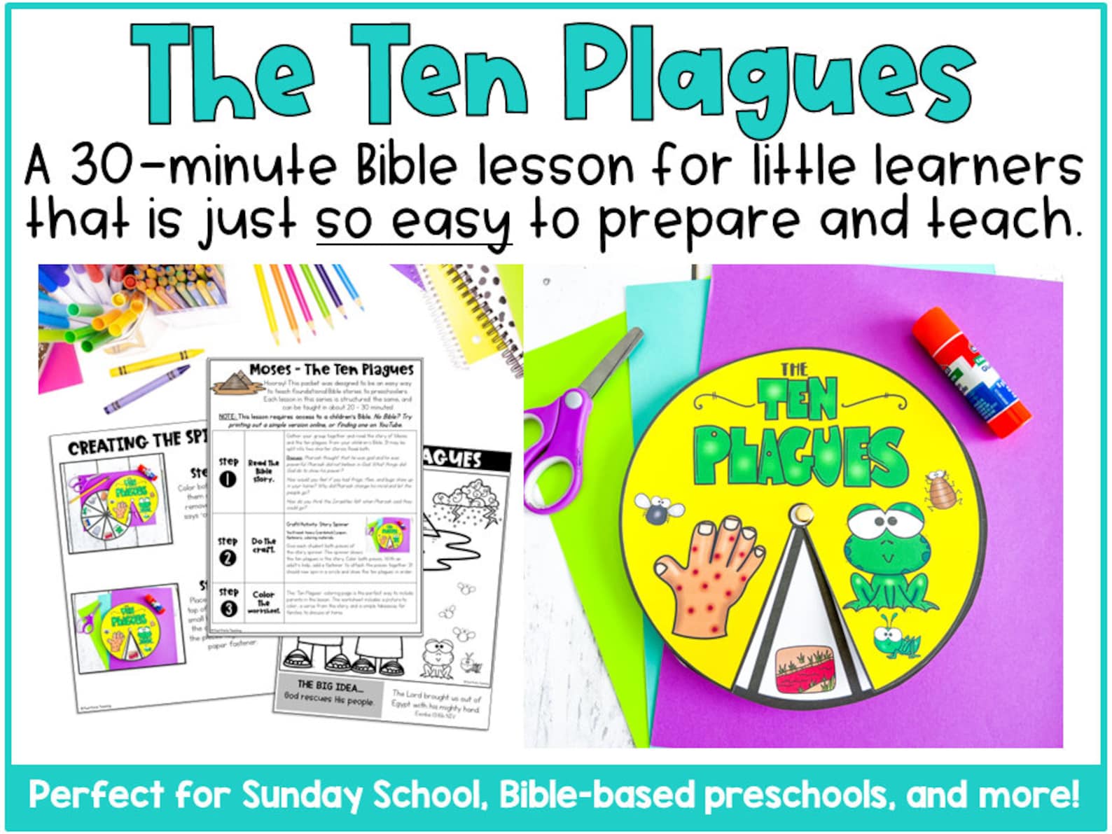 The Ten Plagues Preschool Bible Lesson, Printable Activities for Sunday ...