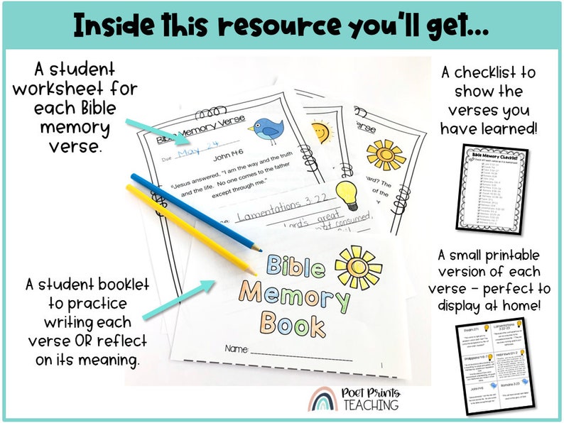 Bible Memory for Kids, NIV Scripture Memory for Sunday School or ...