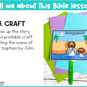 Jesus is Baptised, Printable Bible Craft and Lesson for Preschool and ...