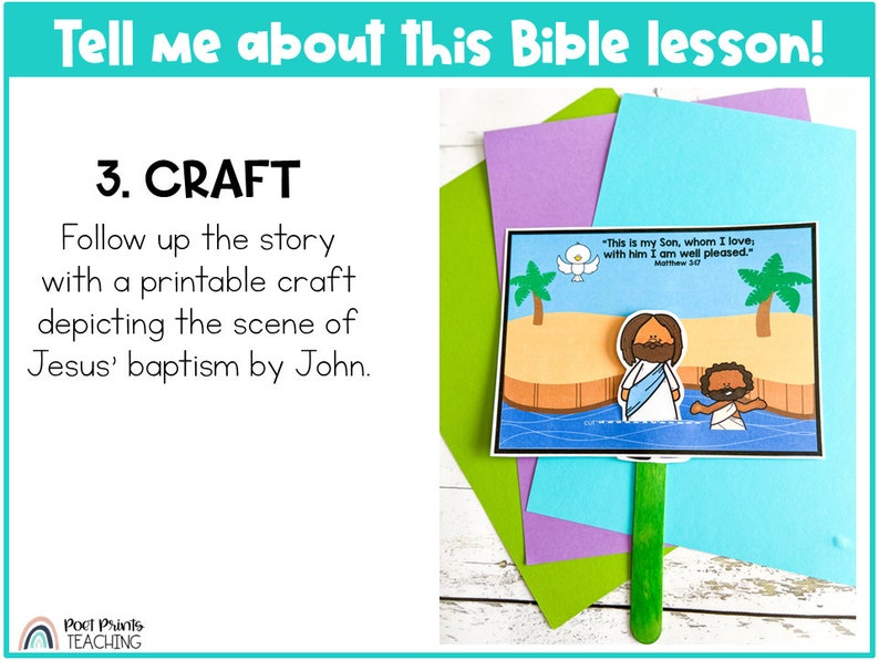 Jesus is Baptised, Printable Bible Craft and Lesson for Preschool and ...