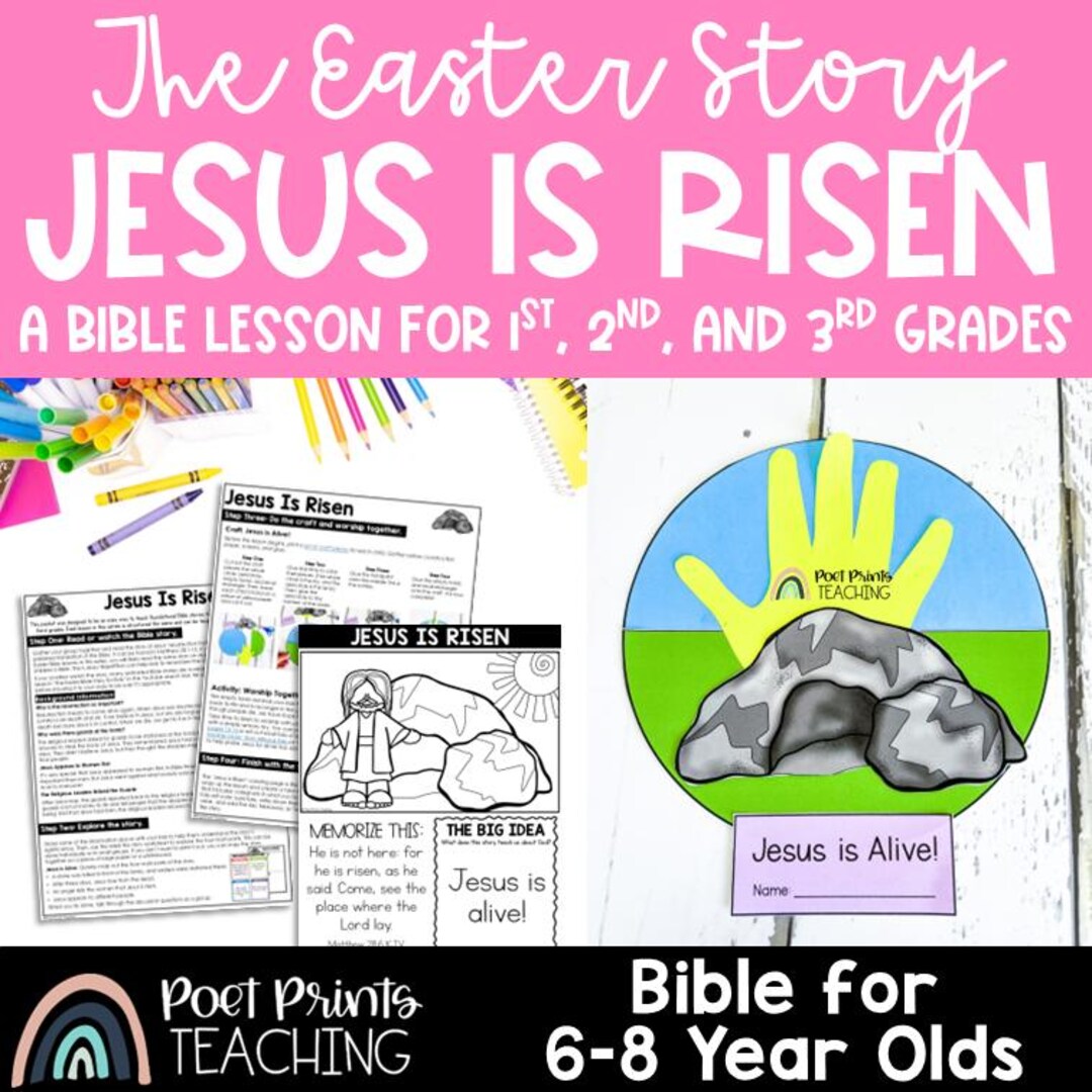 Jesus is Risen, Easter Bible Lesson for Kids, Printable Bible Story ...