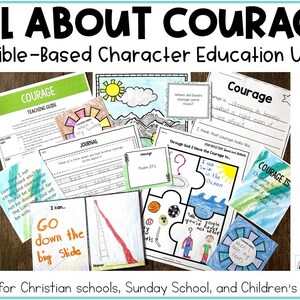Courage Bible Lessons for Kids, Printable Character Education Sunday ...