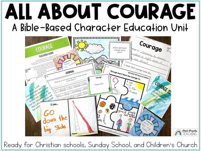 Courage Bible Lessons for Kids Printable Character Education - Etsy