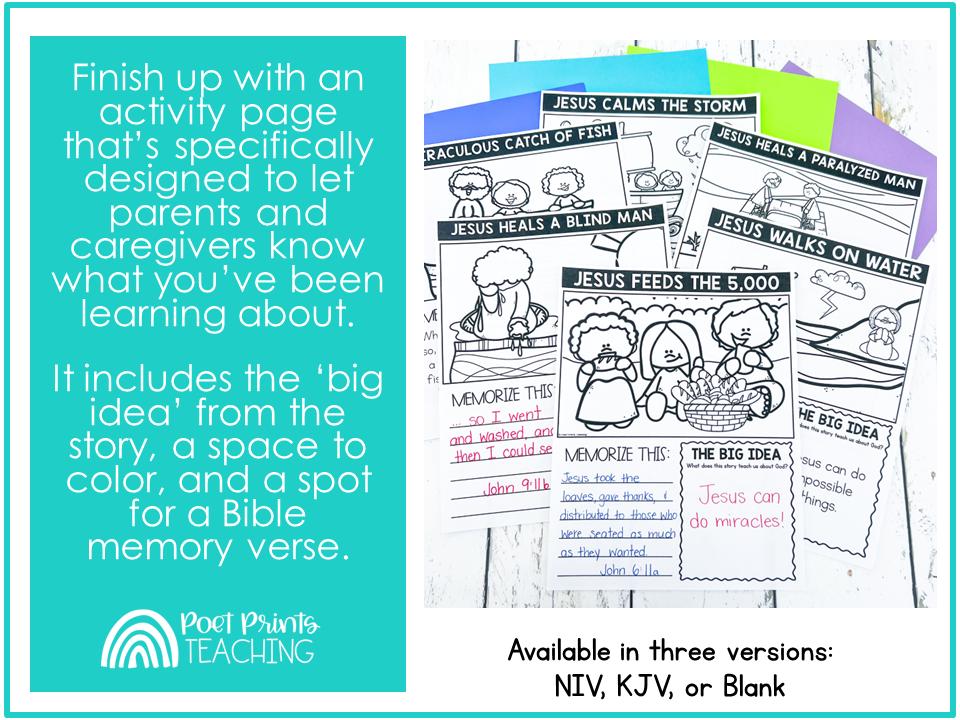 The Miracles of Jesus, Bible Lessons for Kids, 1st, 2nd, 3rd Grades ...