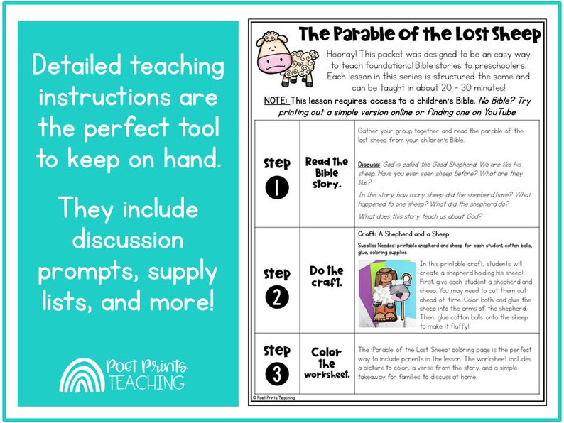 Parables of Jesus, 5 Preschool and Kindergarten Bible Lessons for ...