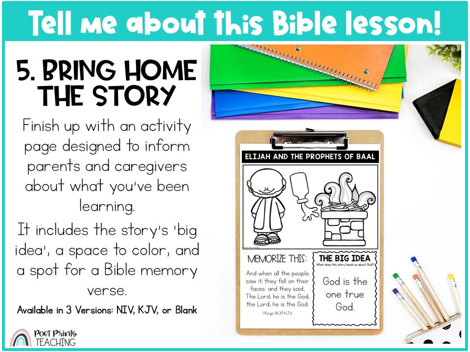 Elijah and the Prophets, Old Testament Bible Lesson, Printable Bible ...