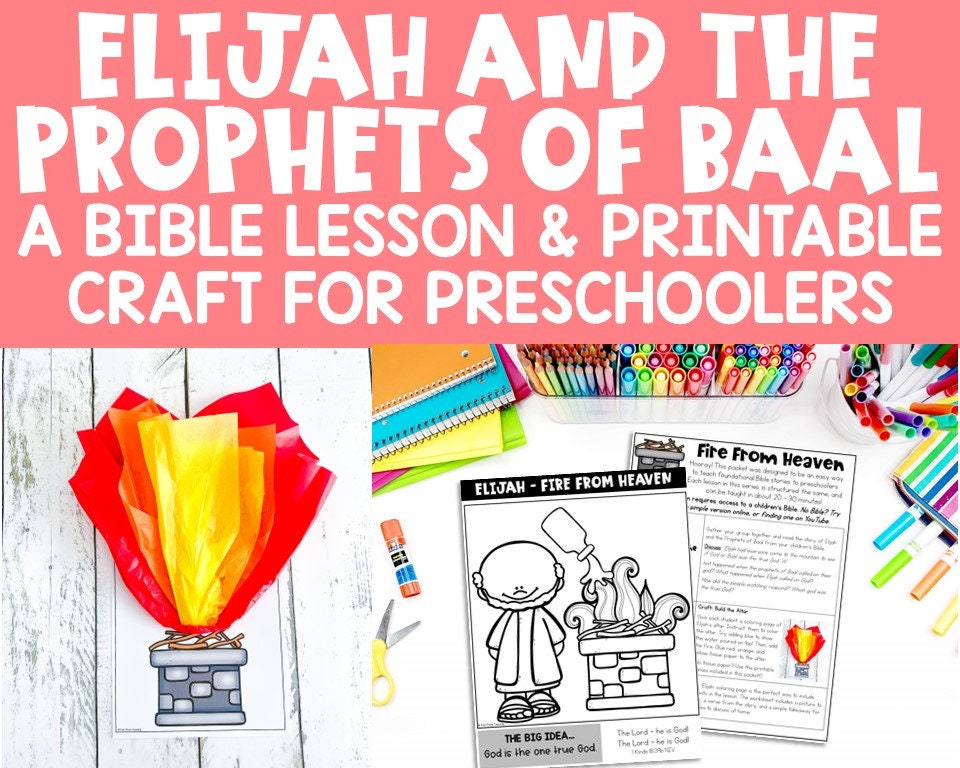 Elijah Bible Lesson Printable Activities for Prek Sunday - Etsy Canada