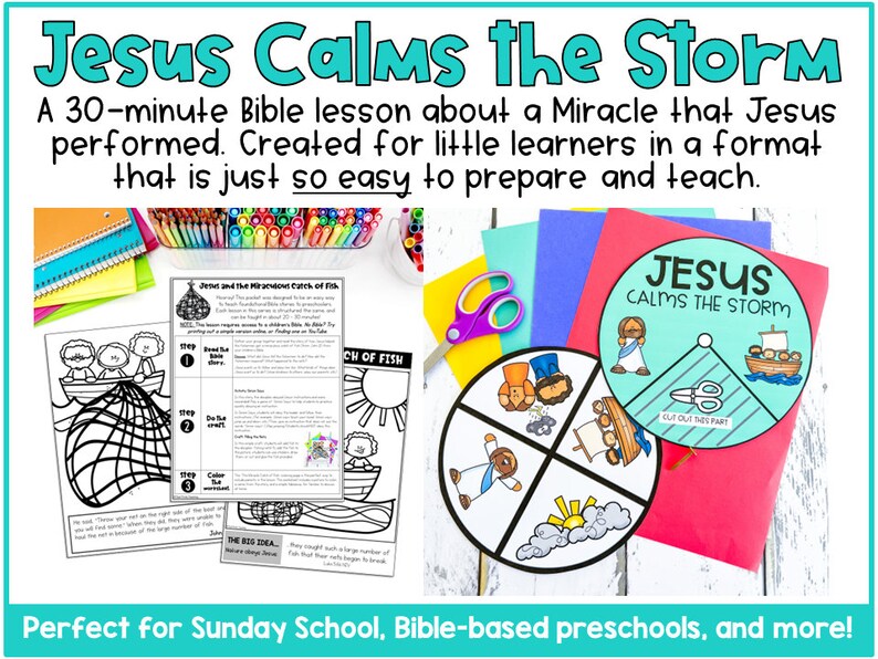 Jesus Calms the Storm Printable Bible Craft and Lesson About Miracles ...
