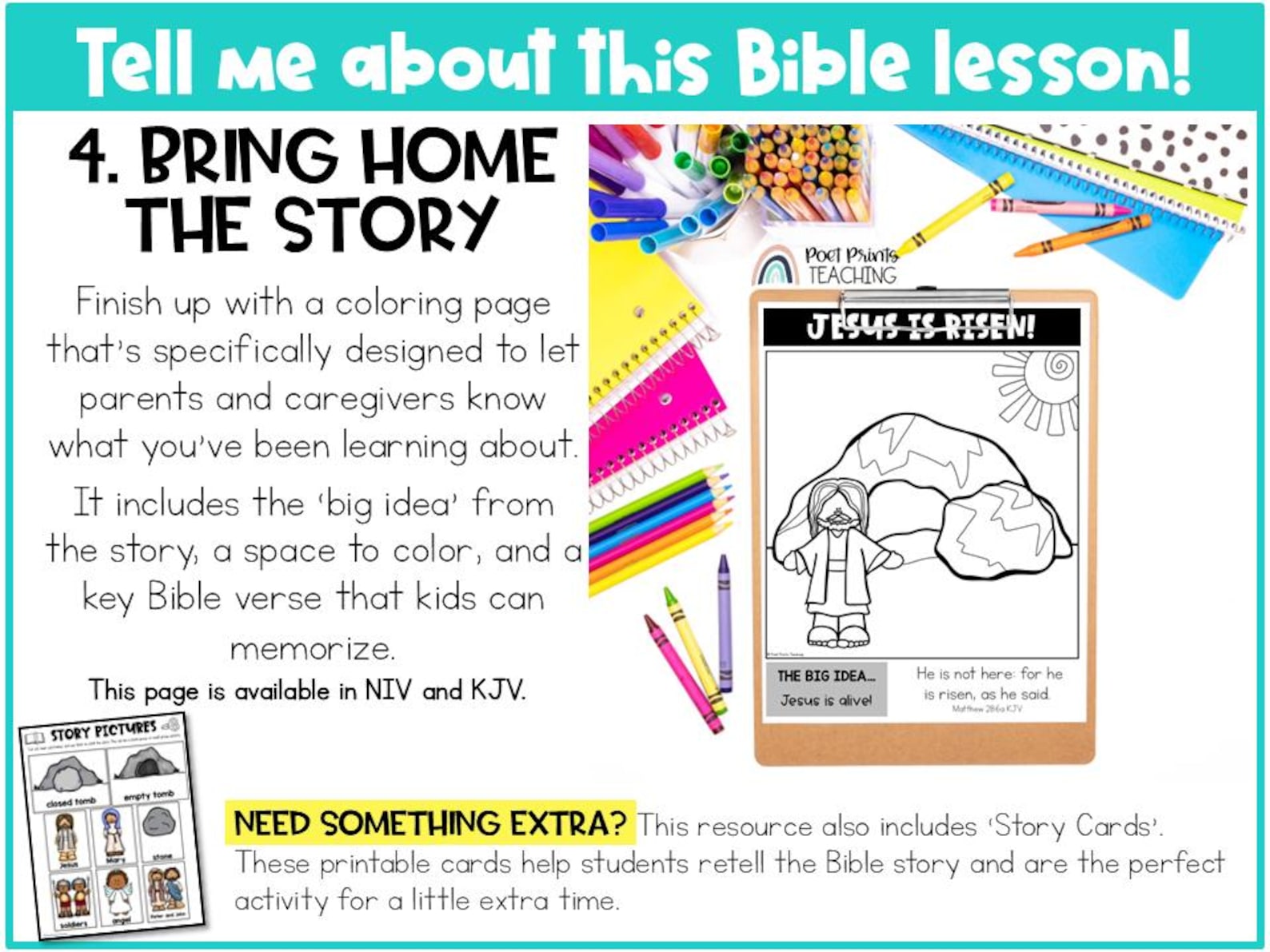 Jesus is Risen, Empty Tomb Easter Preschool Bible Lesson and Printable ...