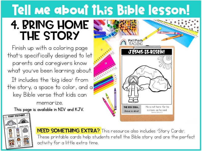 Jesus is Risen, Empty Tomb Easter Preschool Bible Lesson and Printable ...